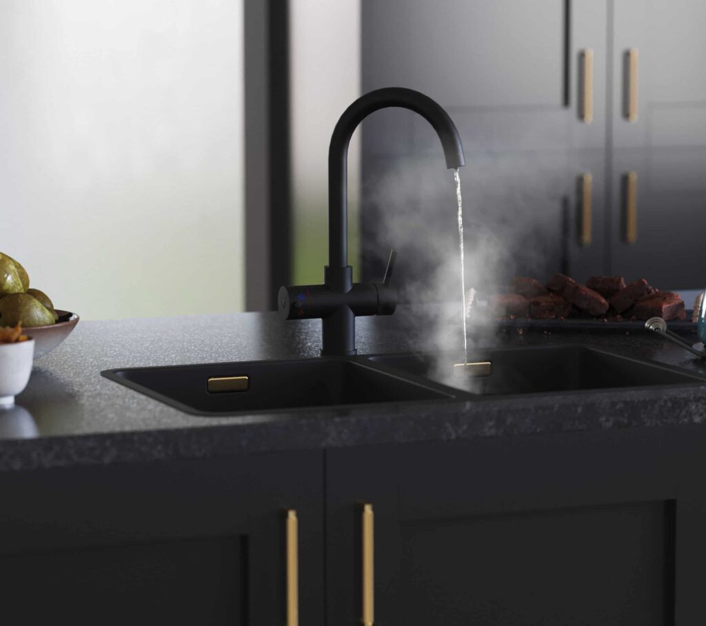 Black Instant Boiling Water Taps: 3-in-1 & 4-in-1 Taps