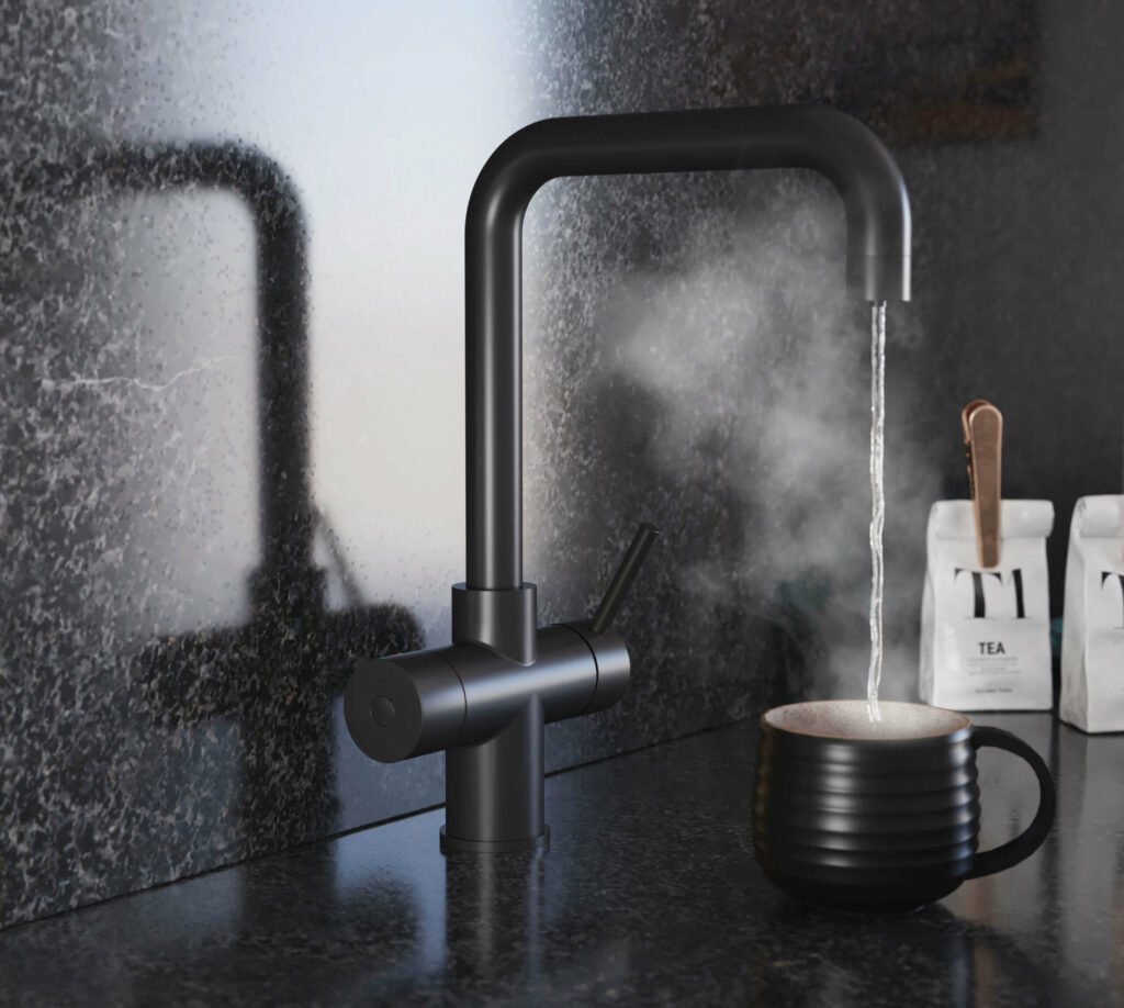 Black Instant Boiling Water Taps: 3-in-1 & 4-in-1 Taps