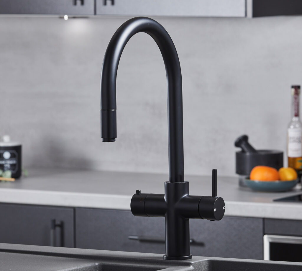 Black Instant Boiling Water Taps: 3-in-1 & 4-in-1 Taps